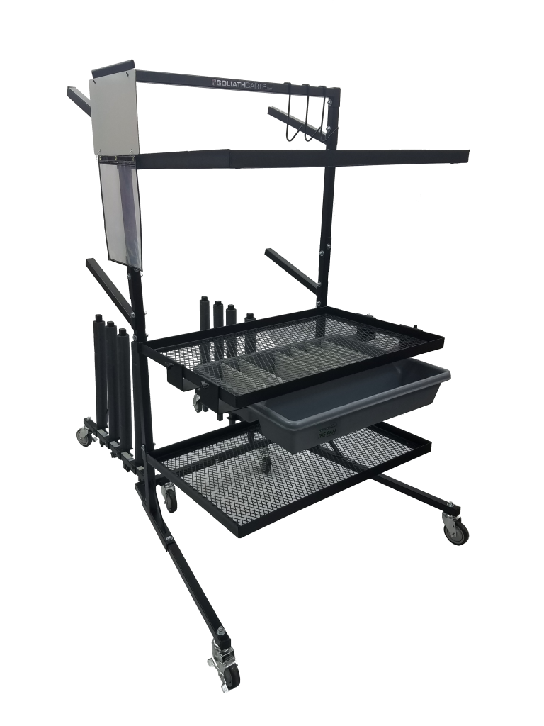 PR1-Parts Rack (w/Panel Cart and RO-Holder) - Goliath Carts